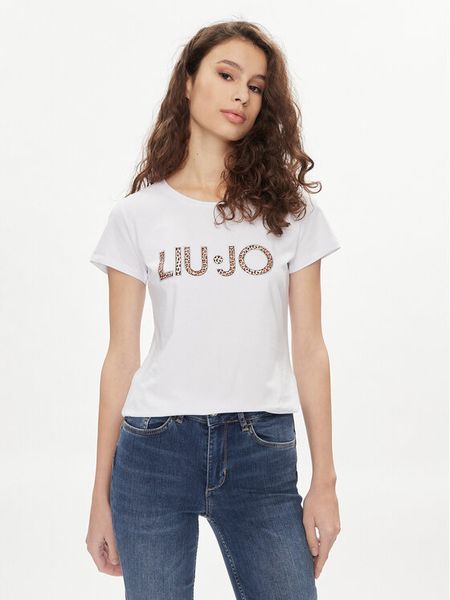Liu Jo T-Shirt VA4105 JS003 Biały Regular Fit - Białe t-shirty damskie Liu Jo, xs, bez wzorów, z ...